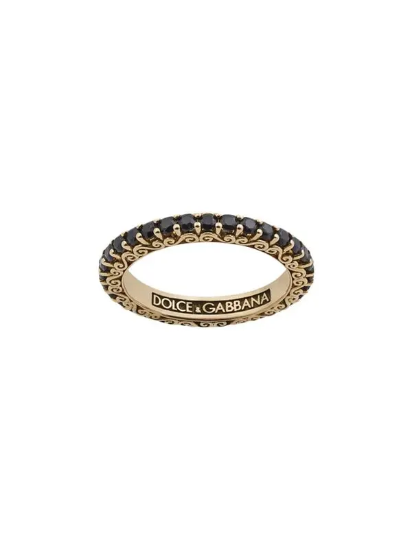 Dolce & Gabbana 18k Yellow Gold Sapphire Sicily Ring - Black
