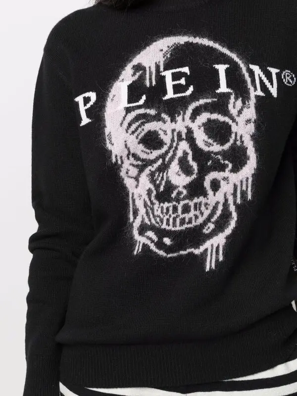 Philipp Plein Intarsia-knit Skull Jumper - Black