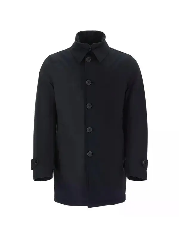 Herno Classic Buttoned Coat - Blue