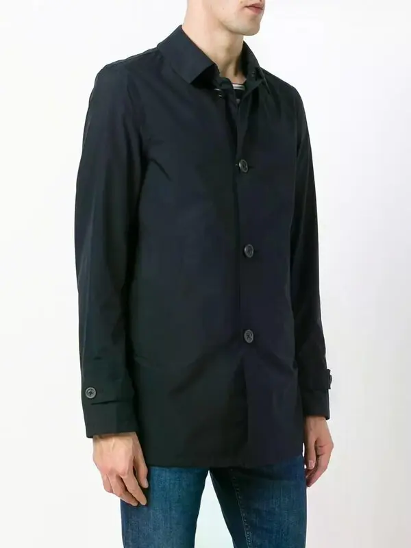 Herno Classic Buttoned Coat - Blue