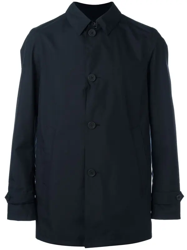 Herno Classic Buttoned Coat - Blue