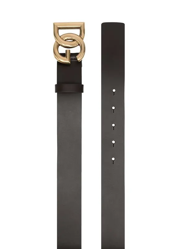 Dolce & Gabbana Logo Buckle Leather Belt - Brown