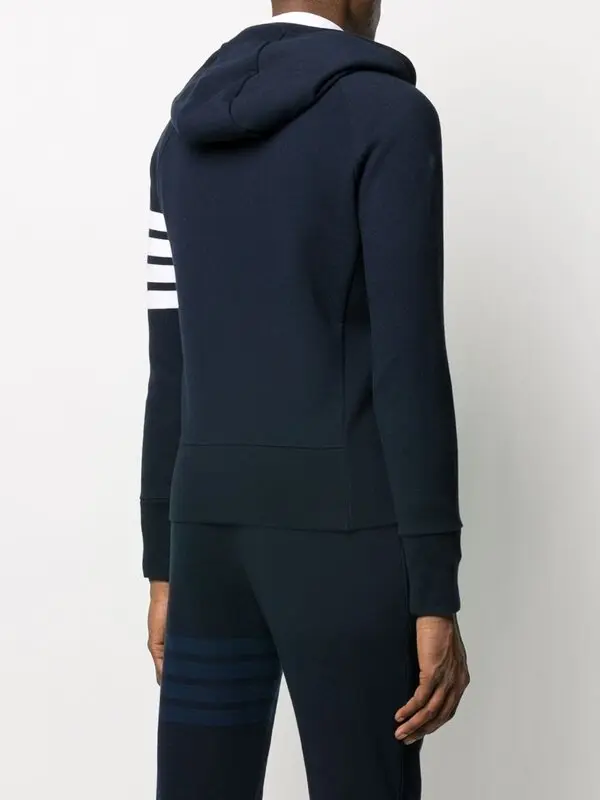 Thom Browne 4-bar Cotton Hoodie - Blue