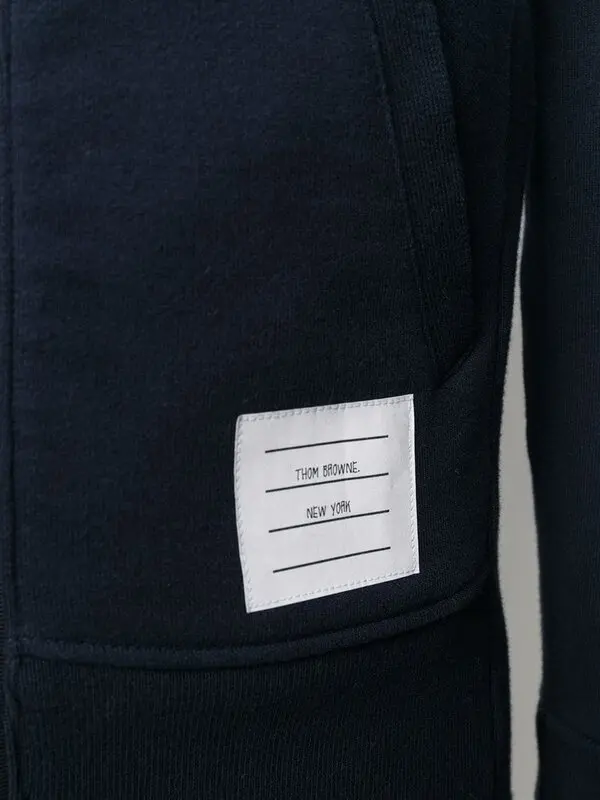 Thom Browne 4-bar Cotton Hoodie - Blue