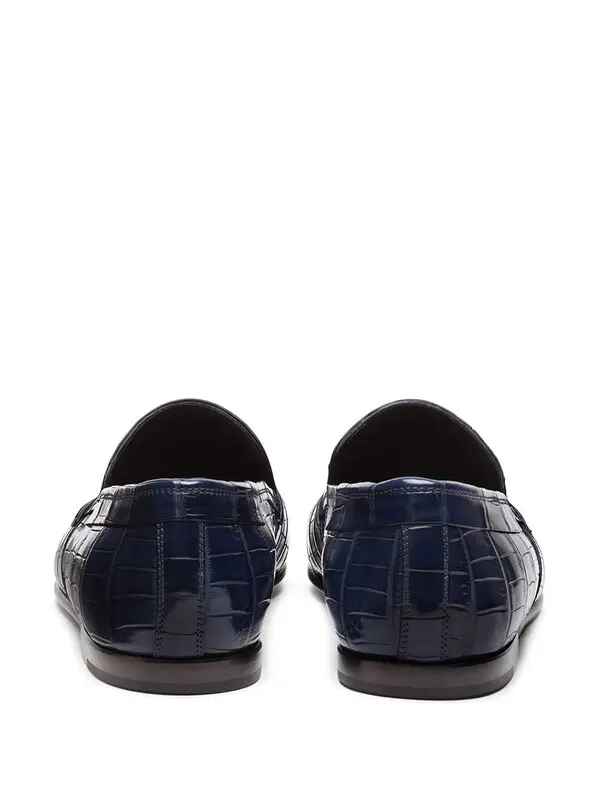 Dolce & Gabbana Crocodile-embossed Leather Loafers - Blue