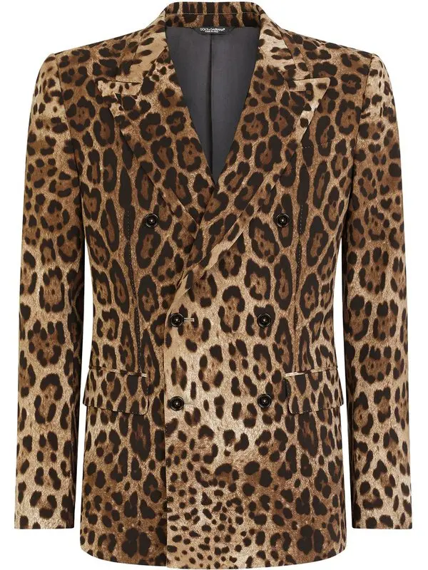Dolce & Gabbana Leopard-print Double-breasted Suit