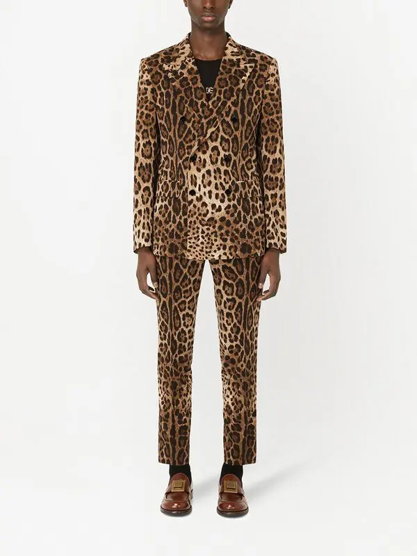 Dolce & Gabbana Leopard-print Double-breasted Suit