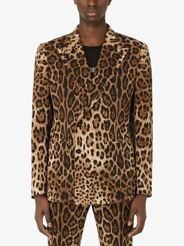 Dolce & Gabbana Leopard-print Double-breasted Suit