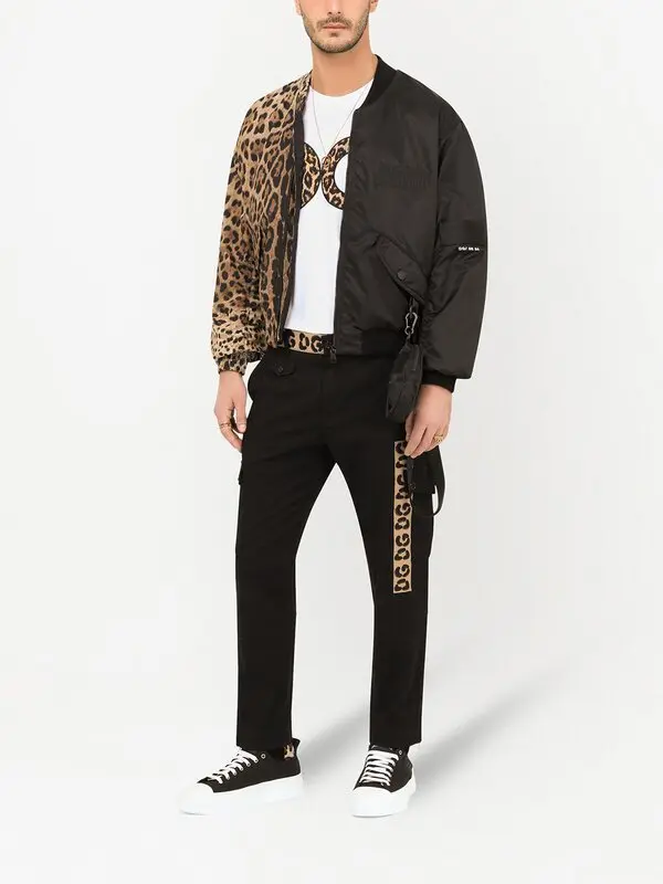 Dolce & Gabbana Leopard-print Spliced Bomber Jacket
