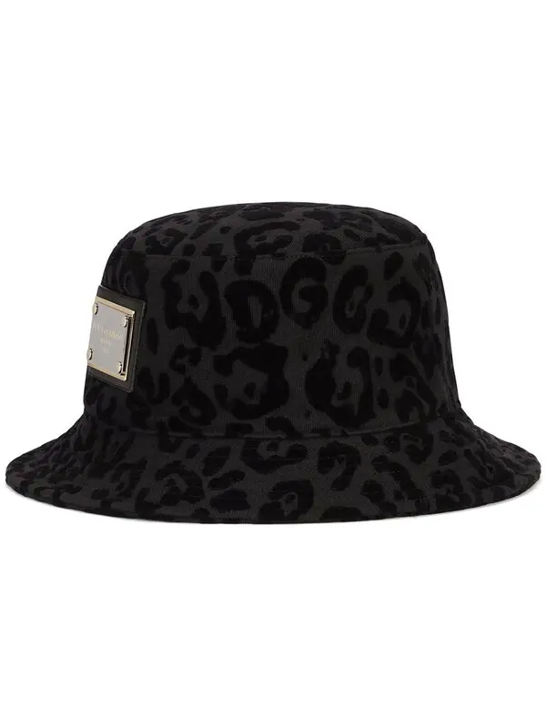 Dolce & Gabbana Leopard-print Bucket Hat - Black