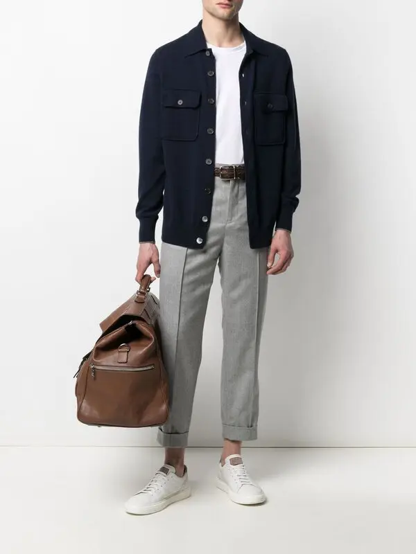 Brunello Cucinelli Cashmere Two-pocket Cardigan - Blue