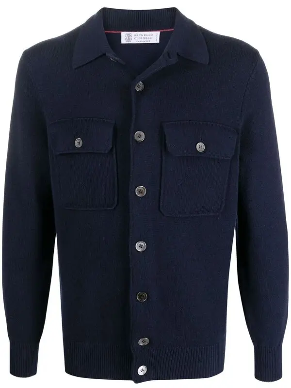 Brunello Cucinelli Cashmere Two-pocket Cardigan - Blue
