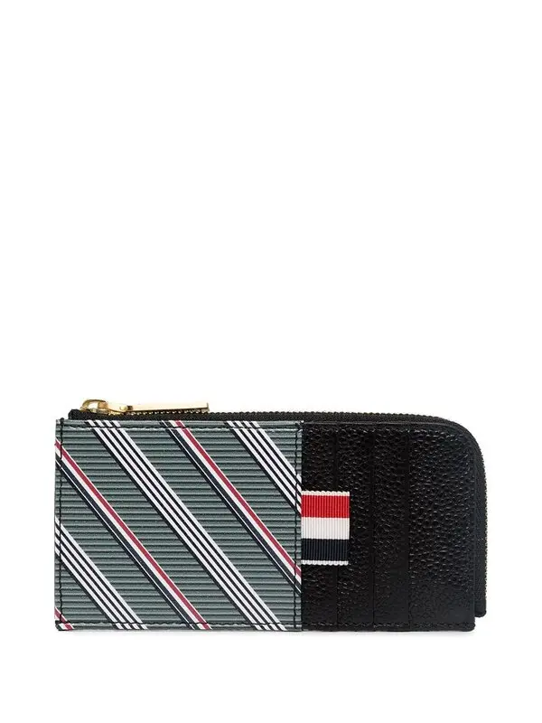 Thom Browne Striped Zip Wallet - Grey