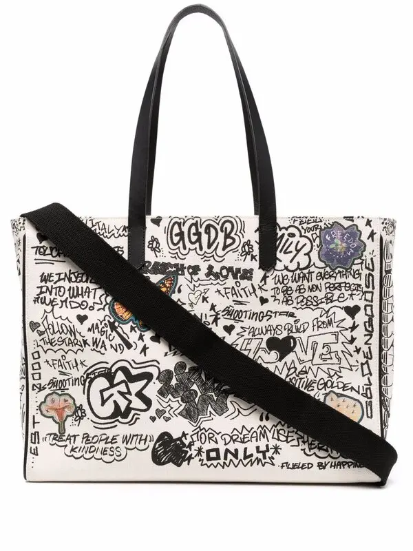 GOLDEN GOOSE Graffiti-print Large Tote Bag