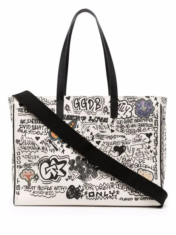 GOLDEN GOOSE Graffiti-print Large Tote Bag