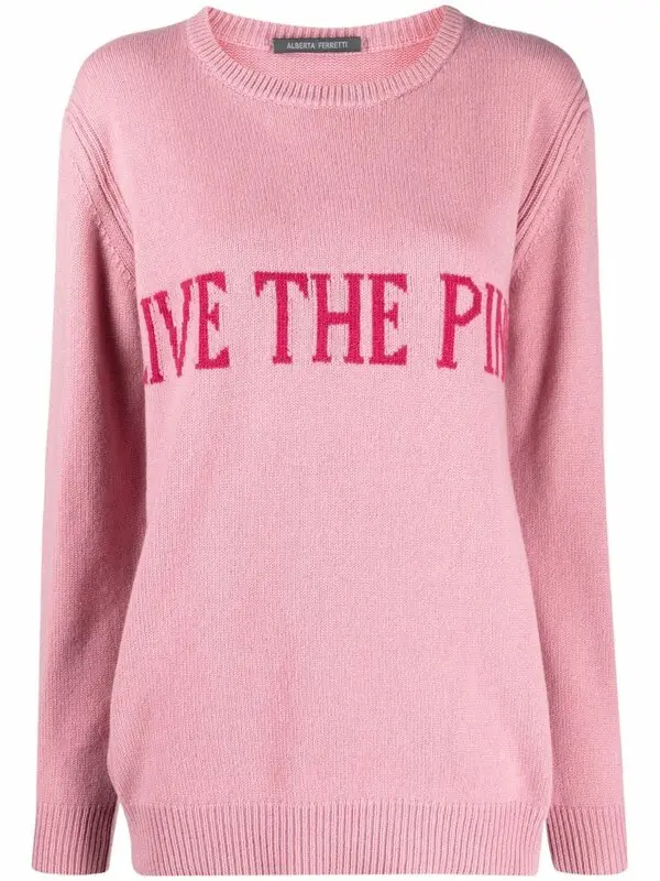 Alberta Ferretti Slogan-print Knitted Jumper