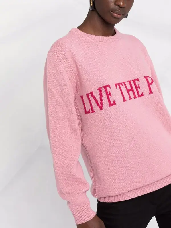 Alberta Ferretti Slogan-print Knitted Jumper