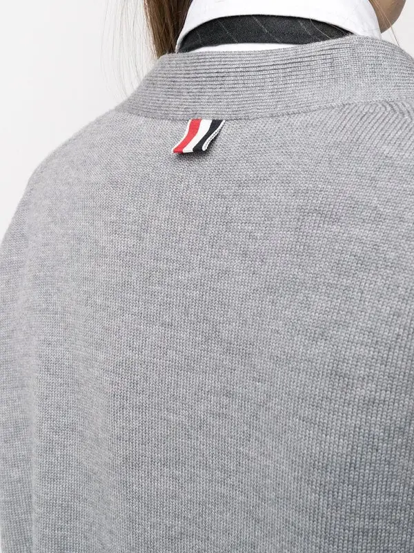 Thom Browne Oversized 4-bar Stripe Cardigan - Grey