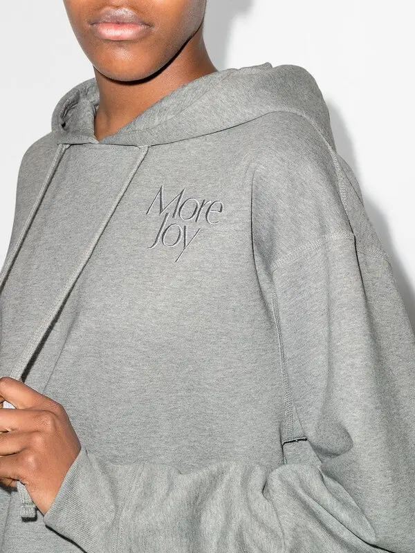 MORE JOY Logo-embroidered Cropped Hoodie