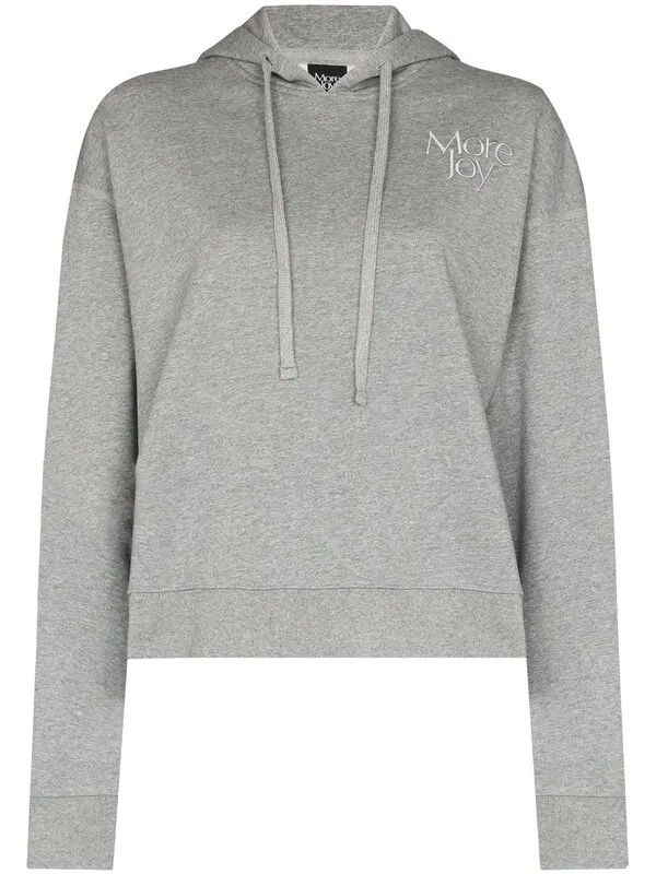 MORE JOY Logo-embroidered Cropped Hoodie