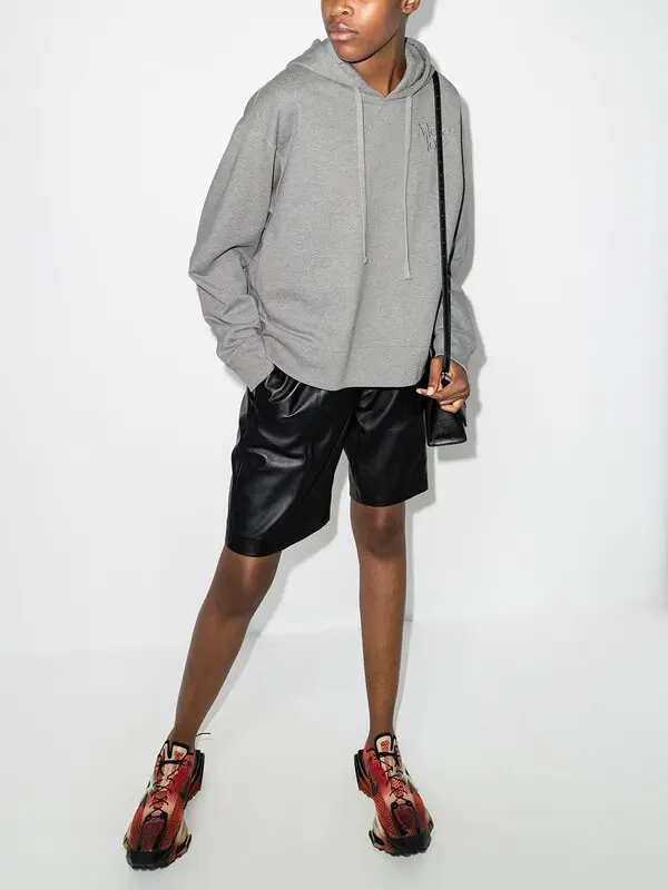 MORE JOY Logo-embroidered Cropped Hoodie