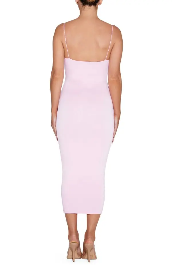 naked wardrobe pink dress NW Sculpt Tank Midi Dress  Naked Wardrobe