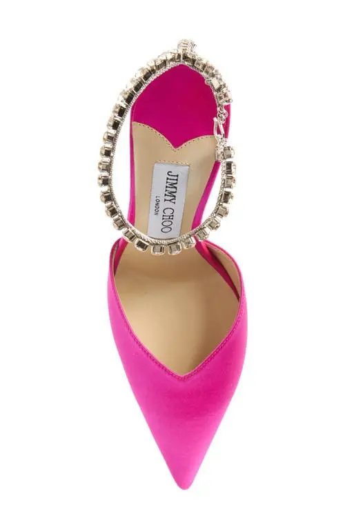 JIMMY CHOO Saeda Crystal Ankle Strap Pumps