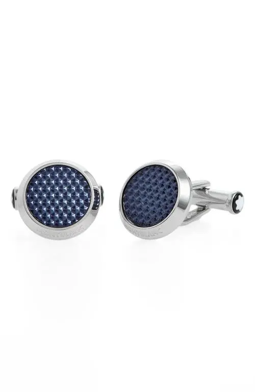 Montblanc Lacquer Inlay Cuff Links - Blue
