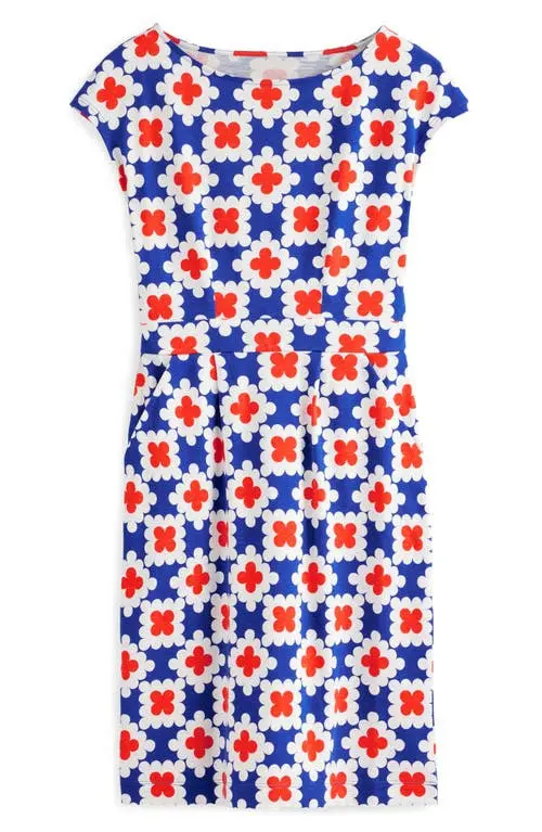 Boden Florrie Floral Jersey Dress - Abstract Tile