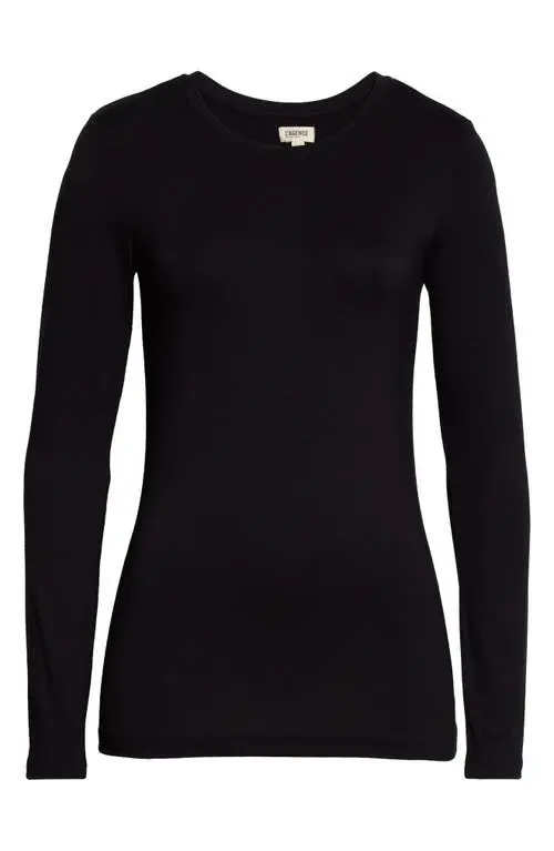 L'Agence Tess Long Sleeve Top - Black