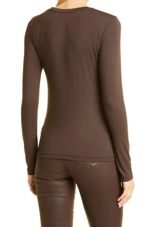 L'Agence Tess Long Sleeve Top - Espresso