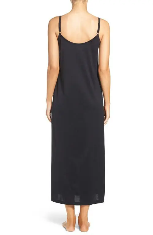Hanro Juliet Pleat Neck Cotton Nightgown - Black