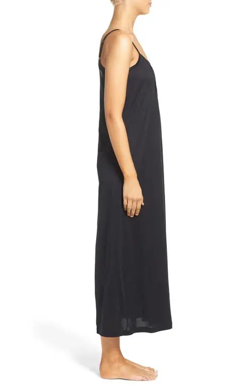 Hanro Juliet Pleat Neck Cotton Nightgown - Black