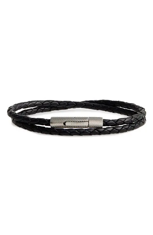 JONAS STUDIO Braided Leather Wrap Bracelet - Black