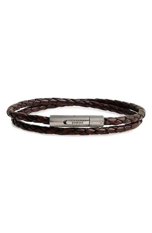 JONAS STUDIO Braided Leather Wrap Bracelet - Brown