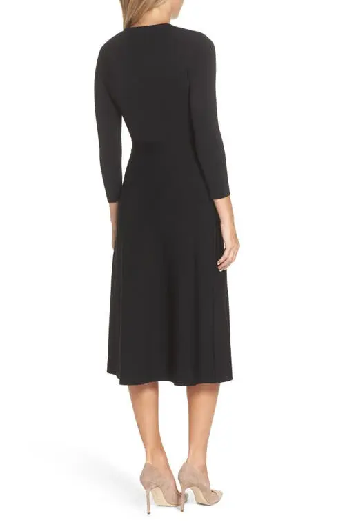 Eliza J Fit & Flare Sweater Dress In Black - 69% Off | Editorialist