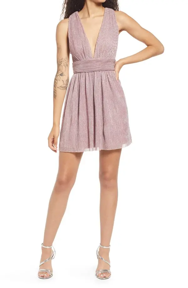 knee length dresses for ladies HAILEE Sequin Skater Dress – Miss Behave Girls Corp main image 1