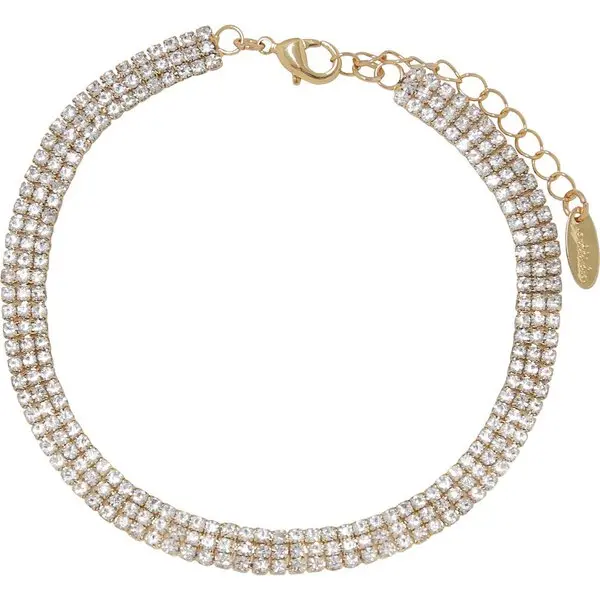 Ettika Crystal Pavé Chain Anklet - Gold
