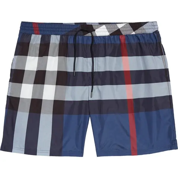 Burberry Guildes Check Swim Trunks - Carbon Blue Ip Check