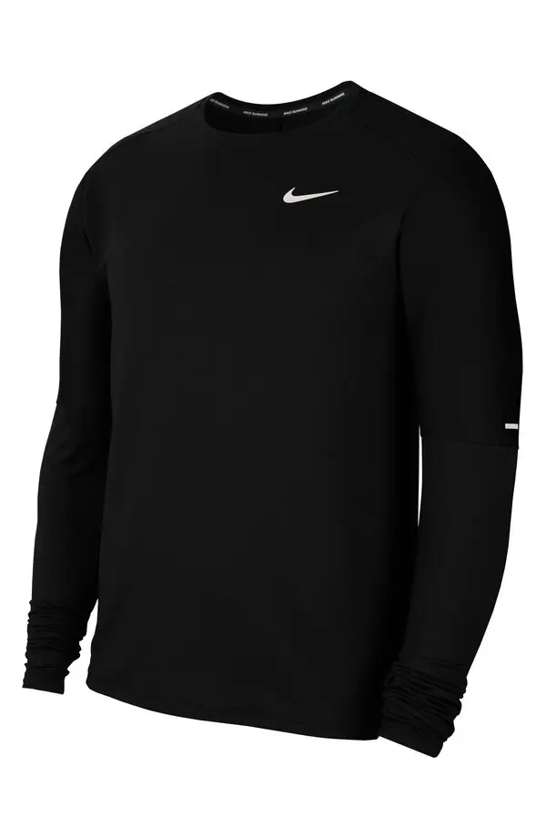 Nike Big Tall Dri-Fit Long Sleeve Running T-Shirt Black