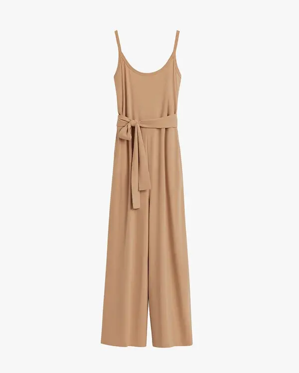 Cuyana V-back Jumpsuit - Camel