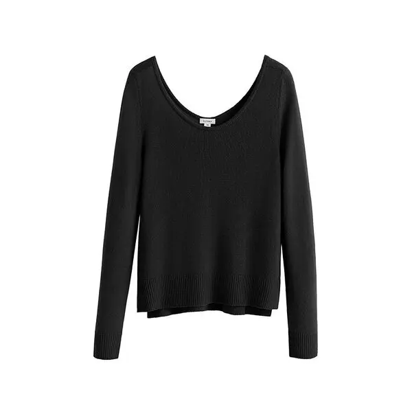 Cuyana Single-origin Cashmere Scoop Neck Sweater - Black