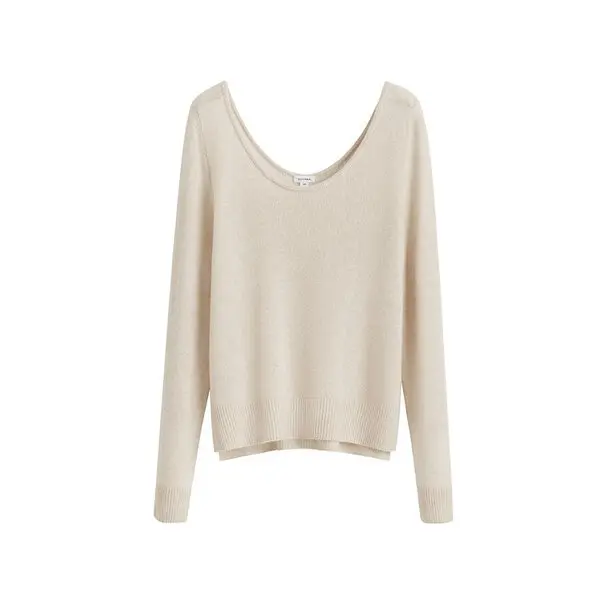 Cuyana Single-origin Cashmere Scoop Neck Sweater - Ecru