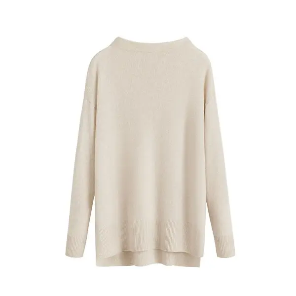 Cuyana Single-origin Cashmere Funnel Neck Sweater - Cream