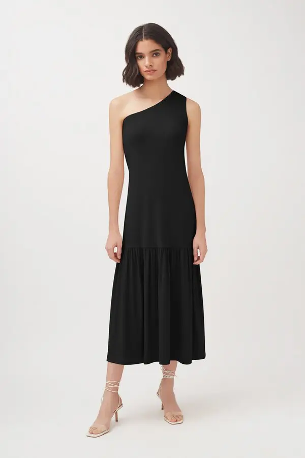 open lace back dress Savannah One Shoulder Gown – THEIA main image 0