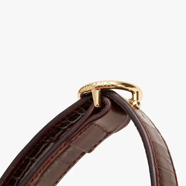 Cuyana Circle Buckle Belt - Chocolate | Editorialist display picture 1