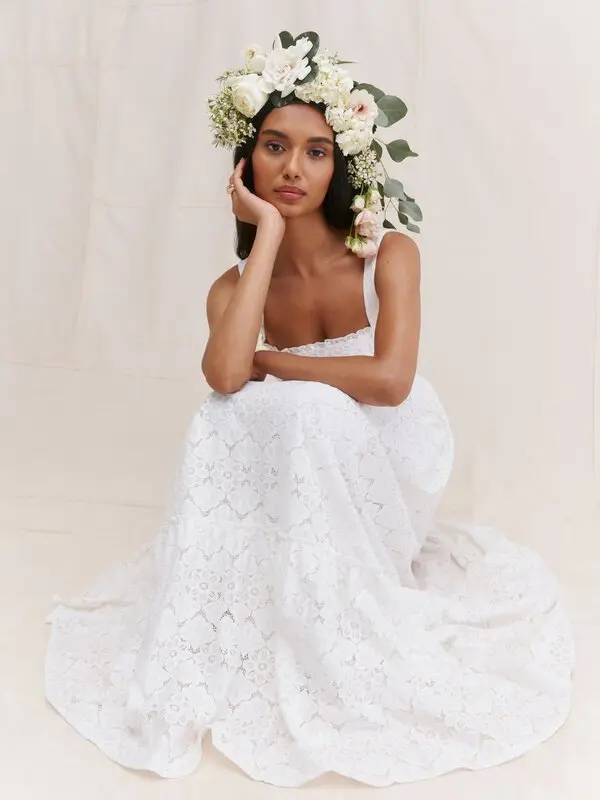 reformation wedding dress NWT HollyhockDress Ivory White Long Maxi Bridal Gown $398 MSRP Reformation Reggio Dress - Ivory