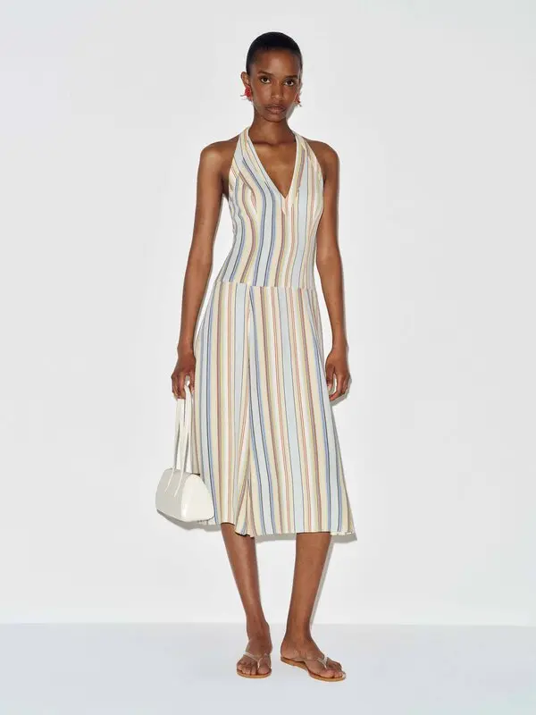 REFORMATION Sofia Zebra Print Midi Dress - Multi