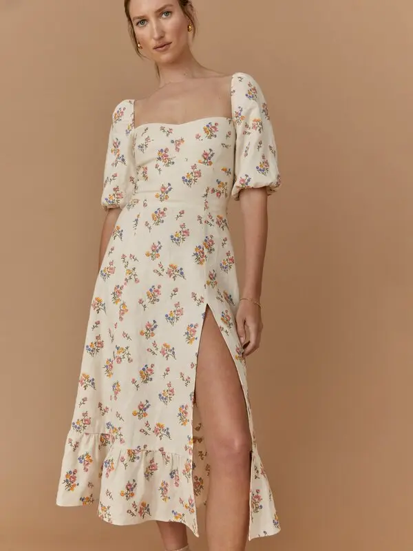 Reformation Belgium Linen Dress - Gala Embroidery | Editorialist
