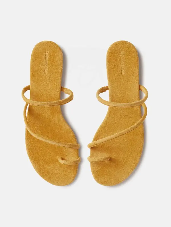 REFORMATION Ludo Toe Ring Strappy Flat Sandal - Yellow